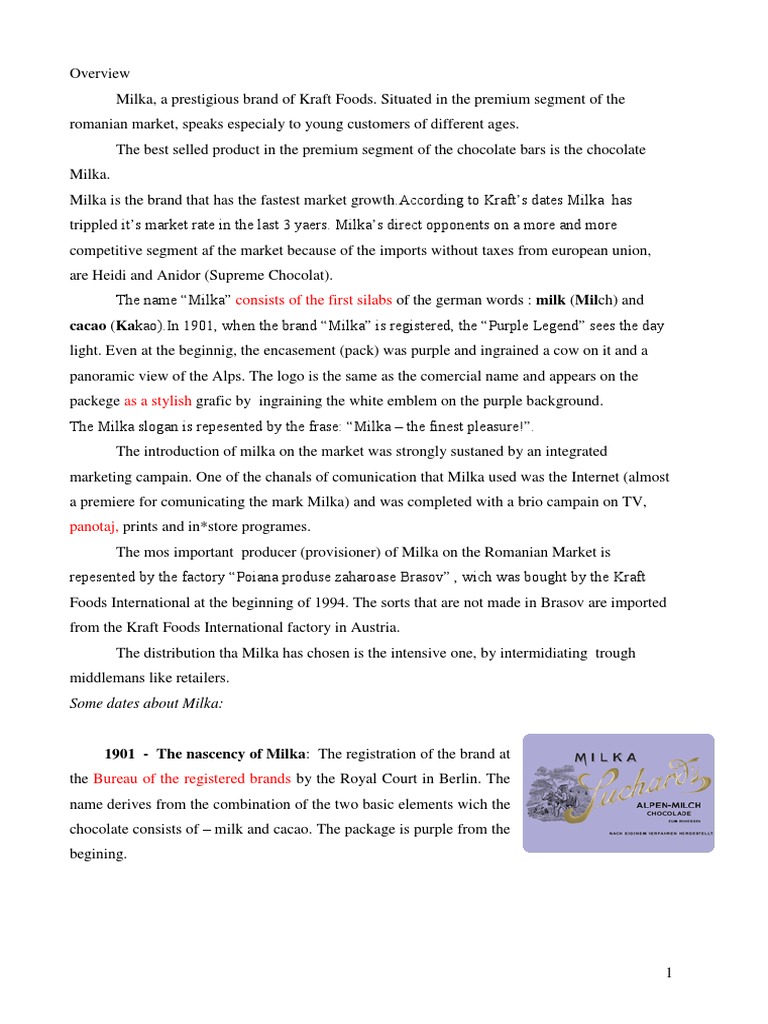 Milka Proiect Management | PDF