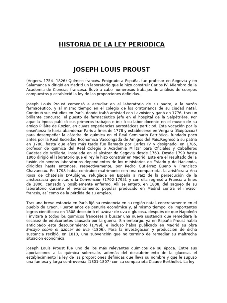Historia de La Ley Periodica | PDF | Tabla periódica | Elementos químicos