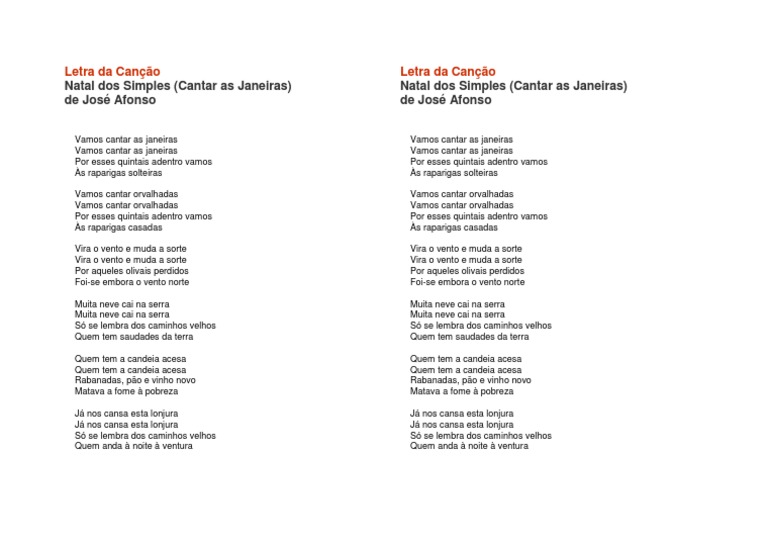 Natal dos Simples: Janeiras de José Afonso | PDF | Poesia