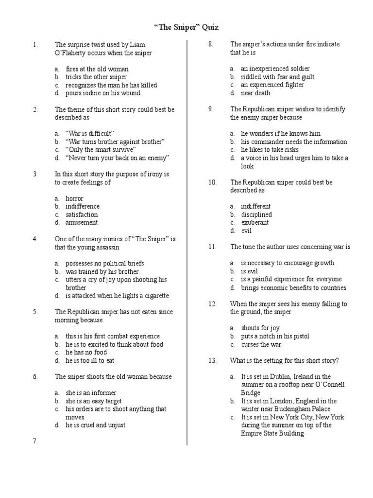 The Sniper Quiz | PDF | Sniper | Unrest