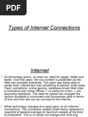 Types Of Internet Connections