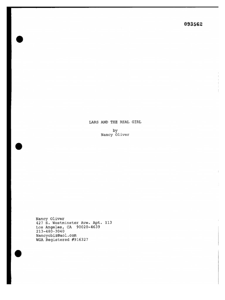 Lars and The Real Girl Script | PDF