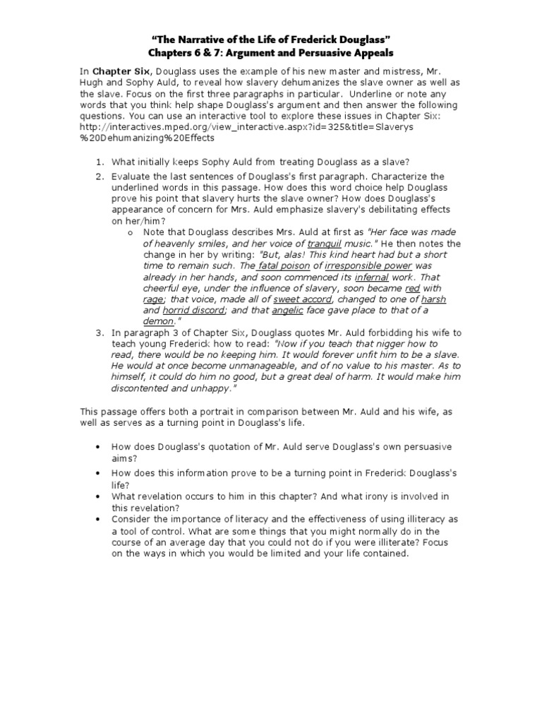 Chapter 6 and 7 of "Fredrick Douglass" | PDF | Slavery | Books