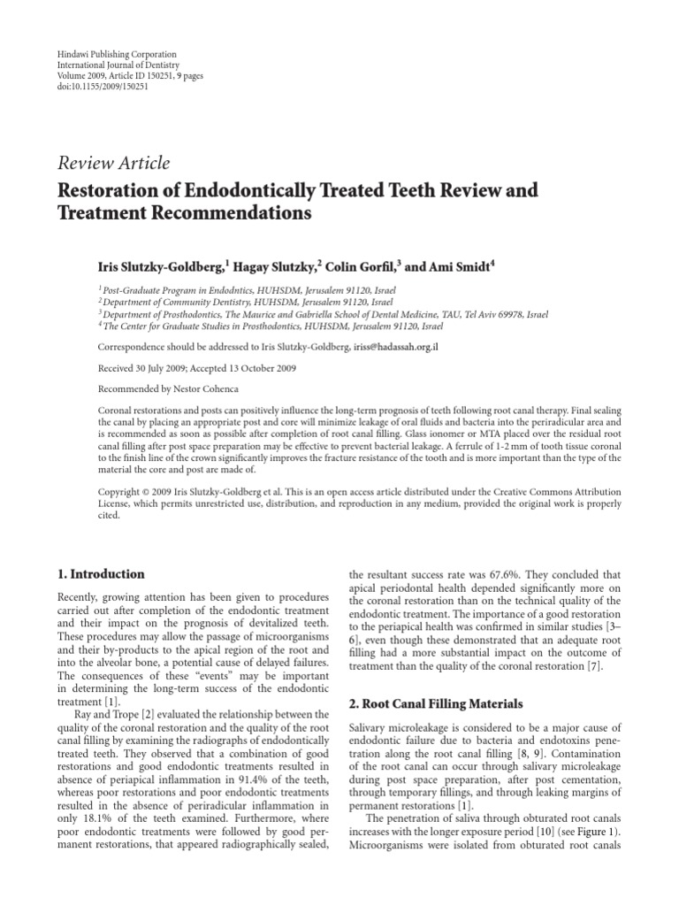 Review Restoration Endo | PDF | Dentistry | Mouth
