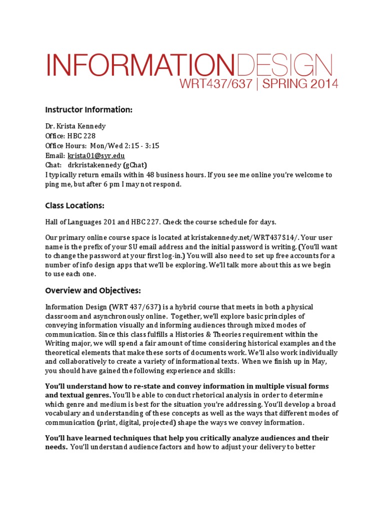 Information Design Course Overview | PDF | Human–Computer Interaction ...