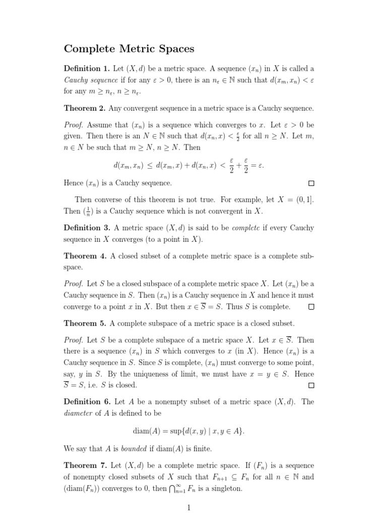 Complete | PDF | Metric Space | Continuous Function