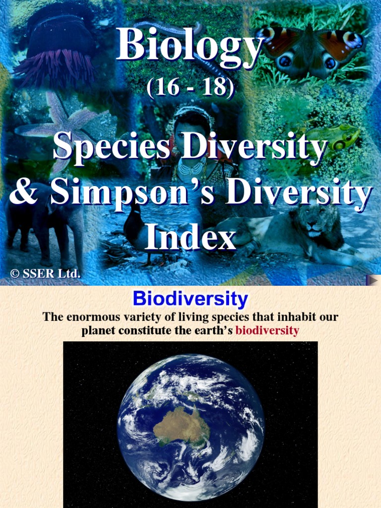 Biology: Species Diversity & Simpson's Diversity Index | Download Free ...
