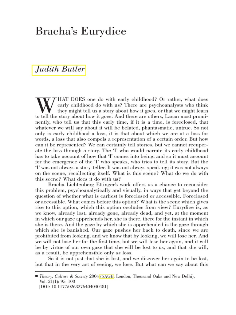 Bracha Ettinger's Matrixial Loss | PDF | Science | Philosophical Science