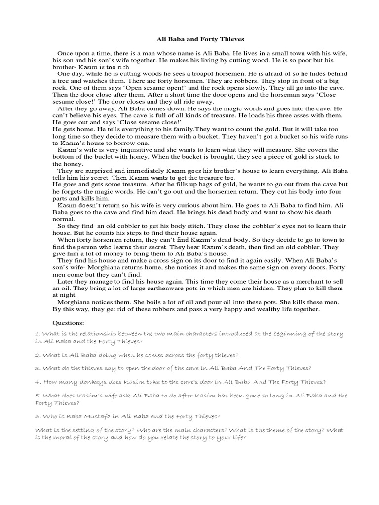 Ali Baba and Forty Thieves | PDF