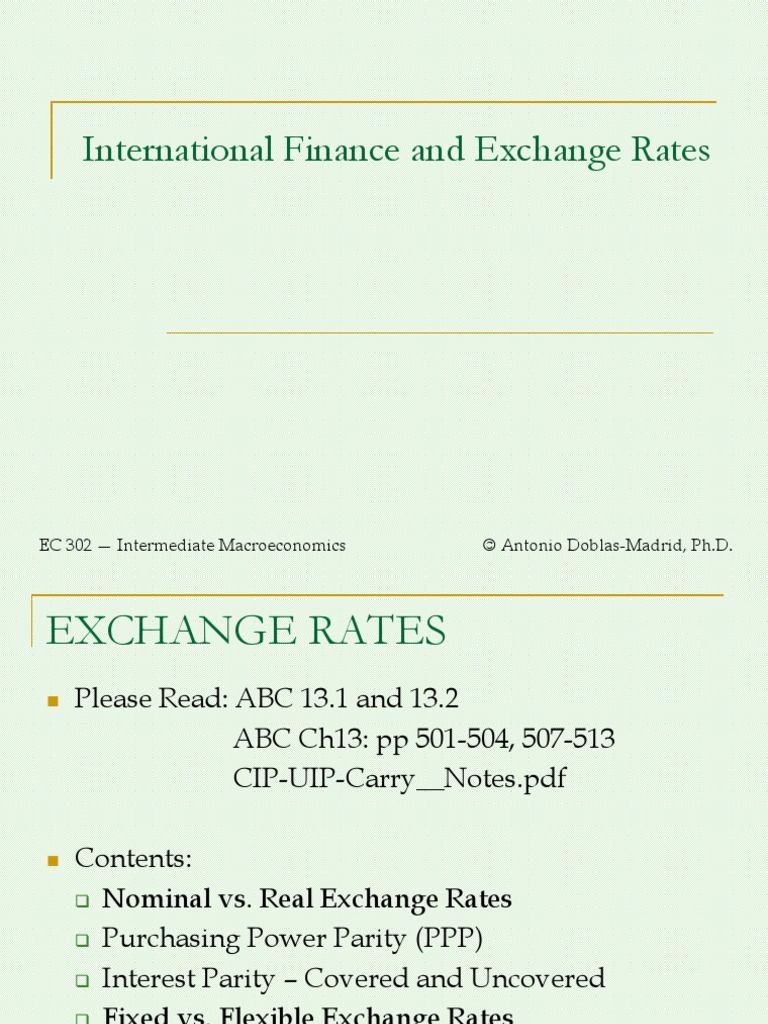EC 302 - Intermediate Macroeconomics | PDF | Purchasing Power Parity | Exchange Rate
