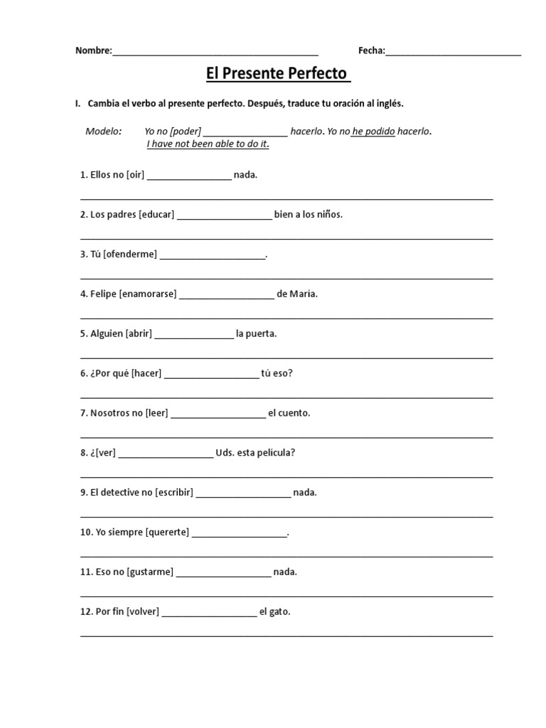 6B El Presente Perfecto | PDF | Artes del Lenguaje y Comunicación