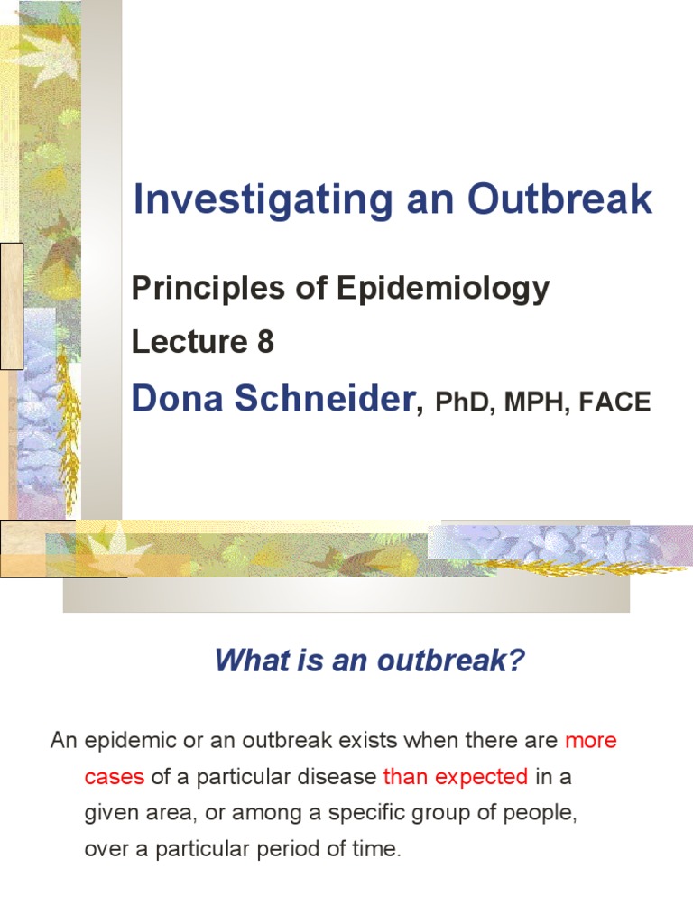 Investigating An Outbreak: Principles of Epidemiology | PDF | Foodborne ...