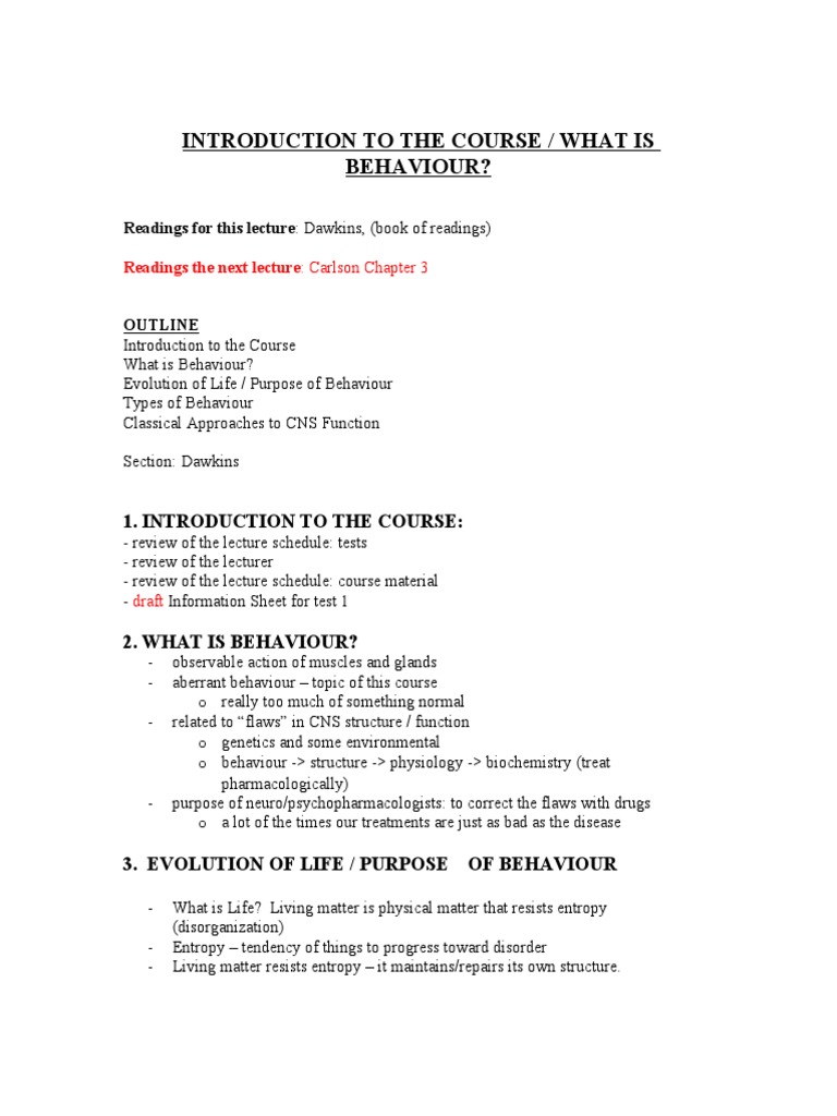 1a. Introduction. The Course - What Is Behaviour | PDF | Language Arts & Discipline | Science ...