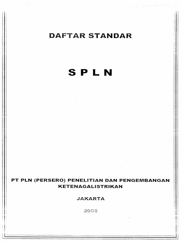 Daftar Standar SPLN | PDF