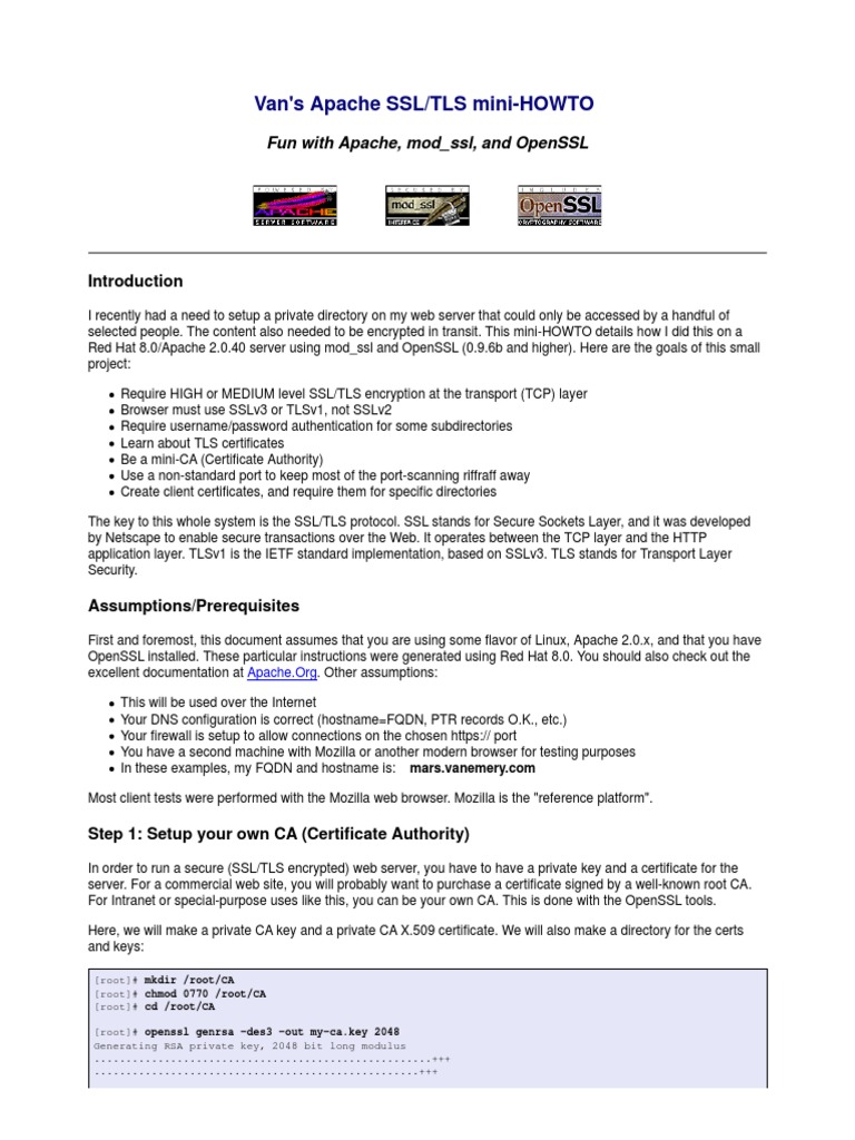 Generating SSL Certificate | PDF | Transport Layer Security | Public ...
