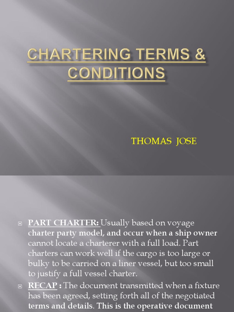 Chartering Terms | PDF | Cargo | Bill Of Lading