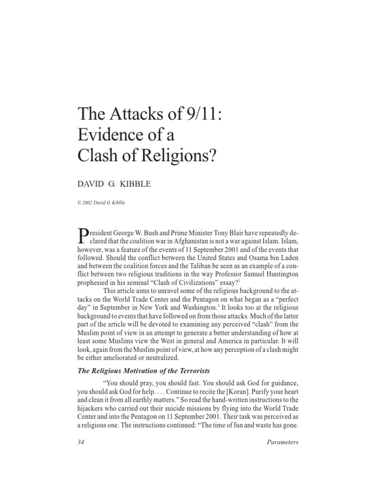 The Attacks of 9/11. Evidence of A Clash of Rleigions? | PDF | Islamic ...
