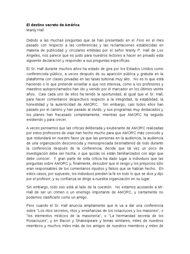 El destino secreto de América | PDF | Democracia | Ideologías políticas