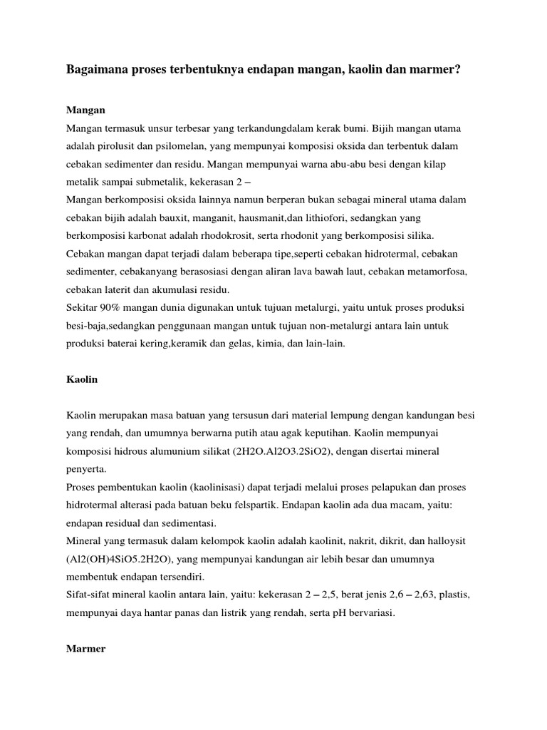 Genesa Endapan Mangan | PDF