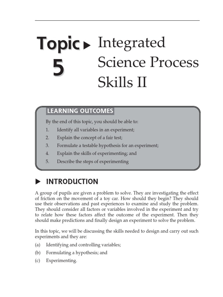 Topic 5 Integrated Science Process Skills II | Download Free PDF ...