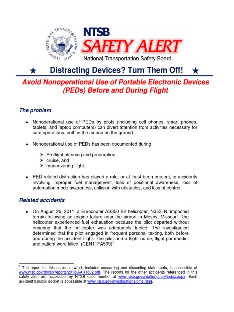 Distracting Devices? Turn Them Off! The Dangers of Pilot Distraction ...
