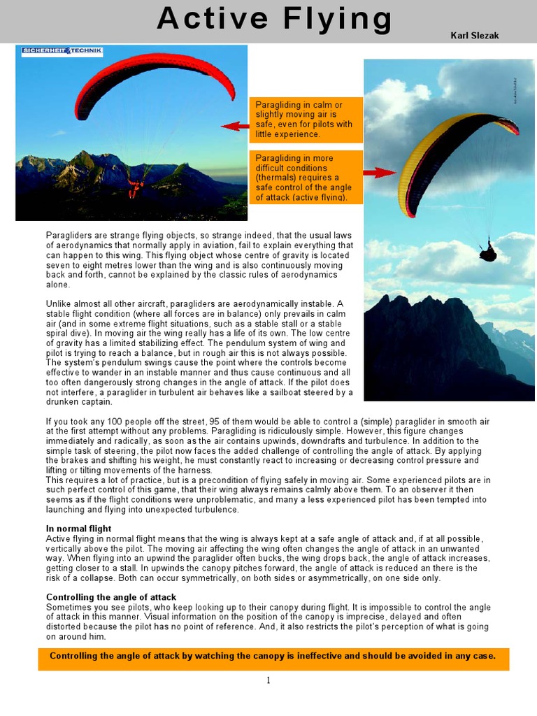 Mastering Active Flying in Paragliding | PDF | Flight | Aerodynamics