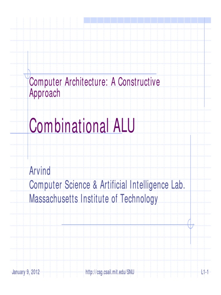 Combinational ALU: Computer Architecture: A Constructive Approach | PDF ...