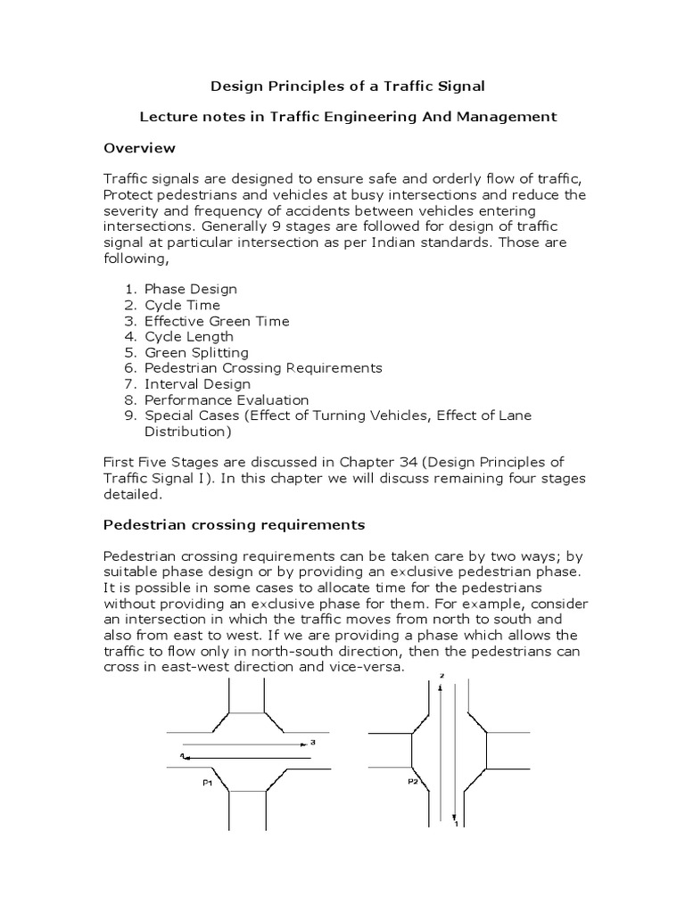 Design Principles of A Traffic Signal | PDF | Traffic | Intersection (Road)