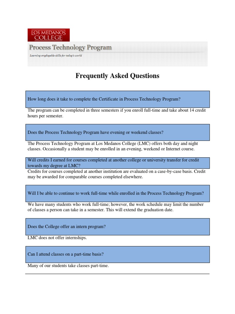 PTEC Frequently Asked Questions | PDF | Academic Degree | Course Credit