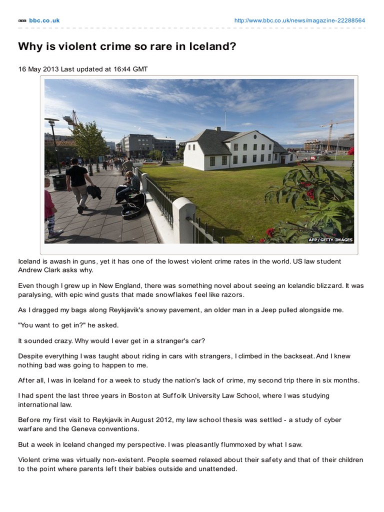 Iceland's Secret to Low Crime Rates | PDF | Iceland | Homicide