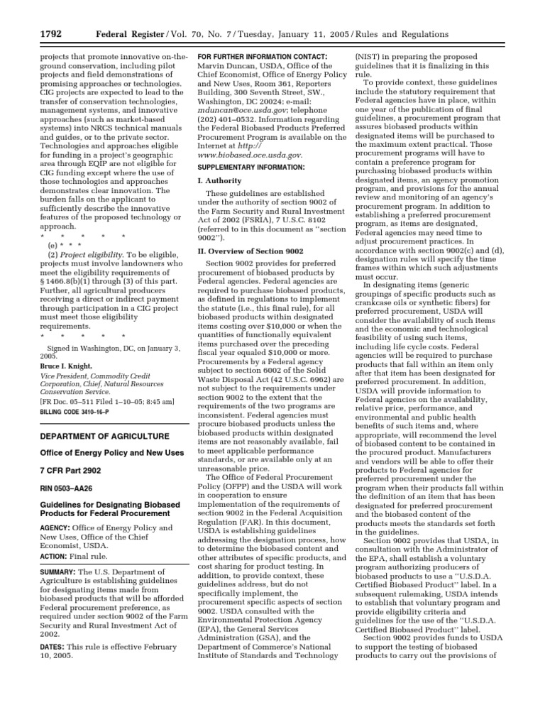 USDA Bio Preferred Procurement Program | PDF