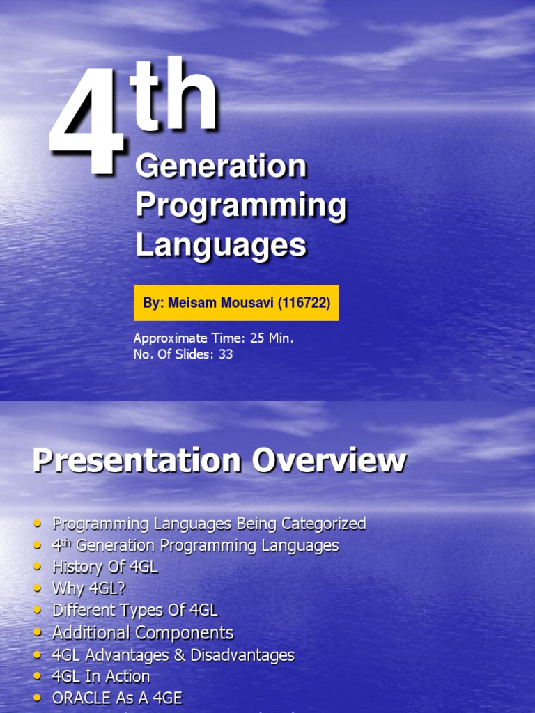 4GL.ppt | Sql | Oracle Database