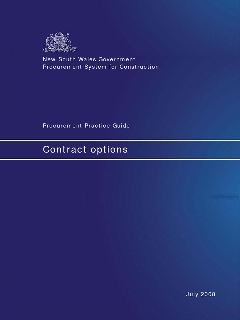 Contract Options | PDF | Construction Management | Procurement
