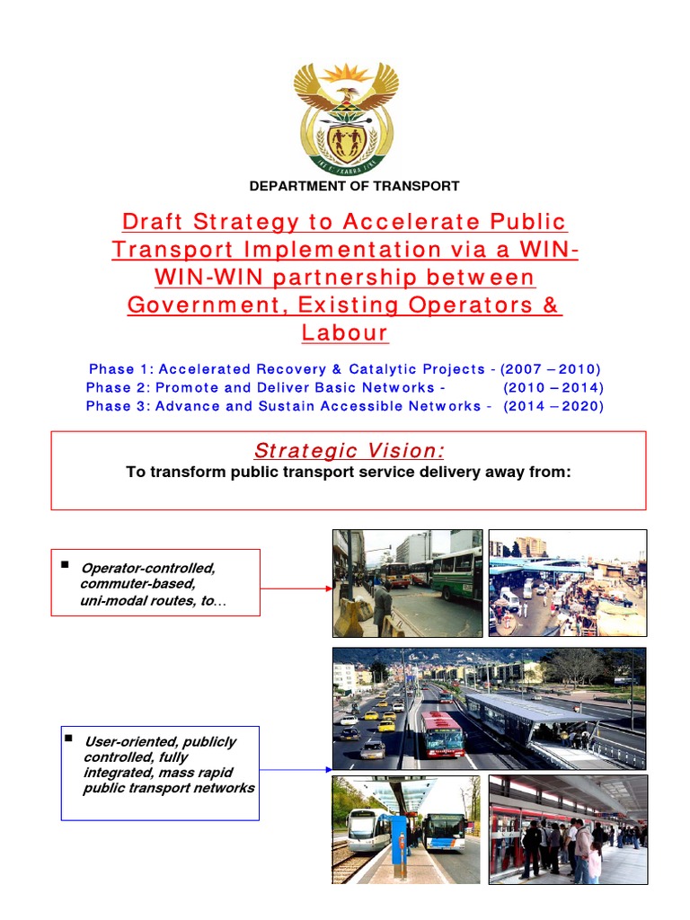 Draft Strategy To Accelerate Public Transport Implementation 2007 2014