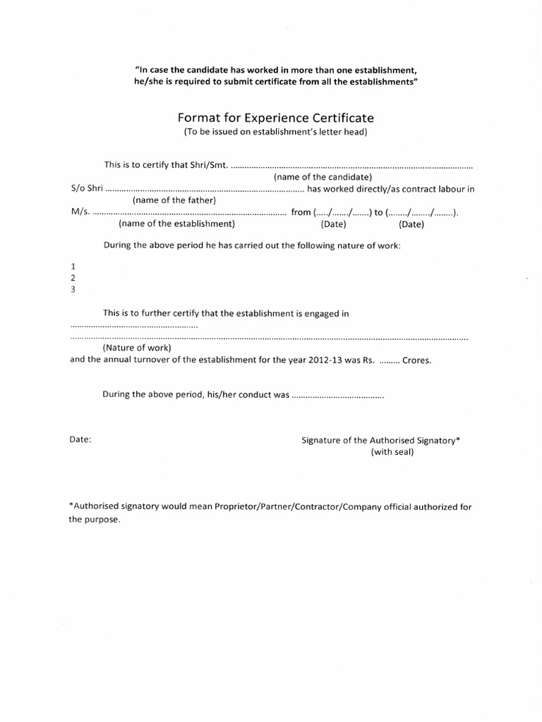 Experience Certificate Format Template | PDF | Career & Growth | Business