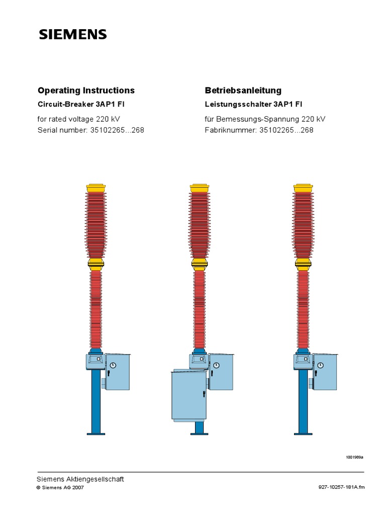 Operating Manual Example 245kV Incl Maintenance | PDF