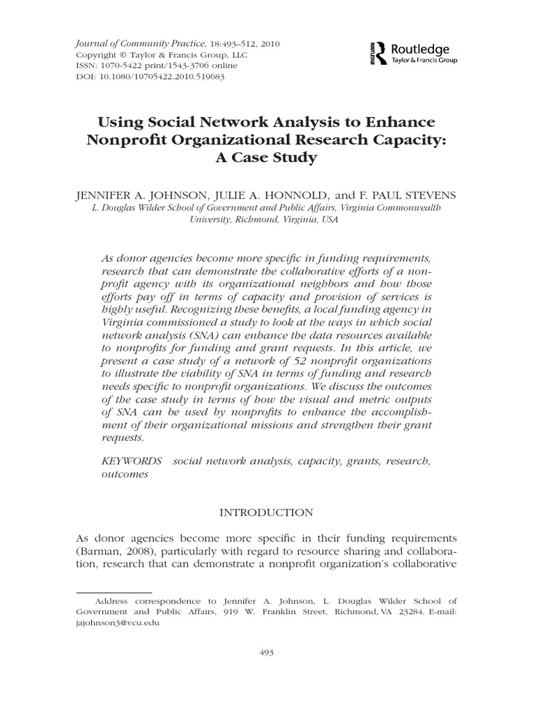 Using Social Network Analysis To Enhance NPO Research | PDF | Social ...