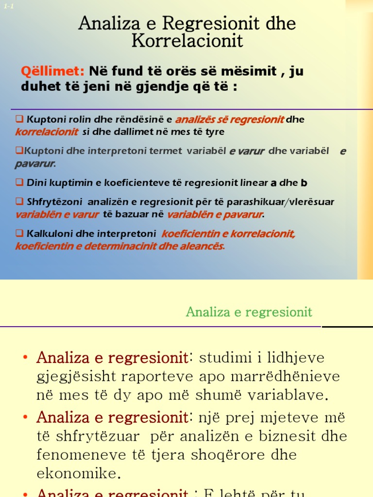 Analiza e Regresionit Dhe Korrelacionit Ligjerata e 9 | PDF