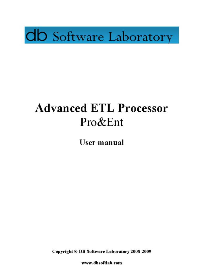 Advanced ETL Processor Professional User Manual | PDF | Microsoft Access | Databases
