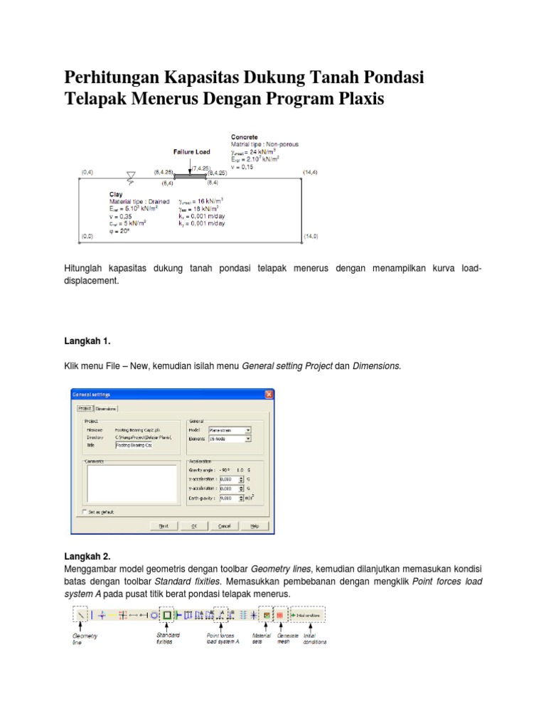 Perhitungan Kapasitas Dukung Tanah Pondasi Telapak Menerus Dengan ...