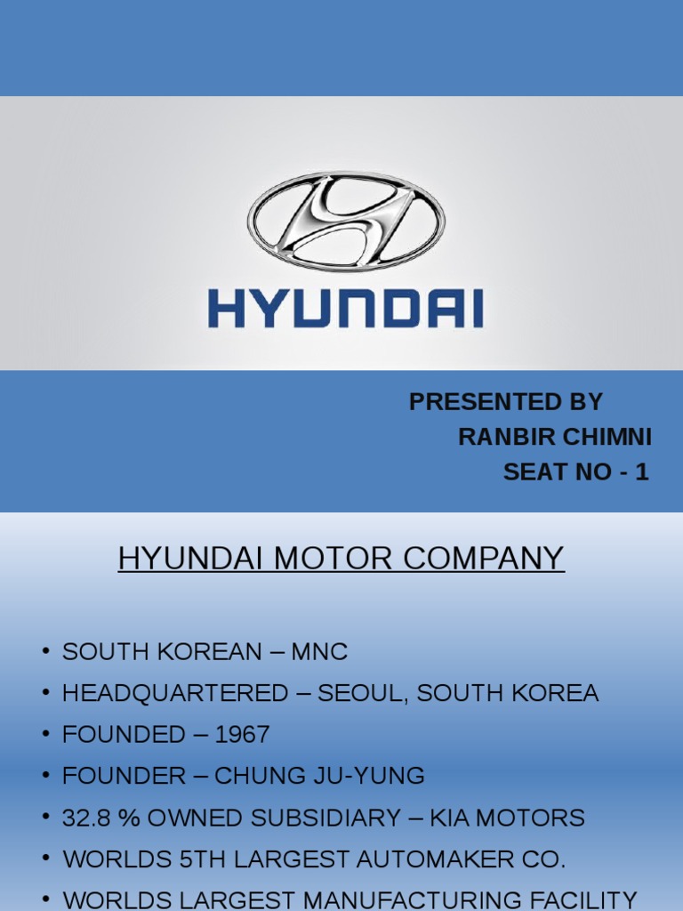 Hyundai Motor Company Overview and Insights | PDF