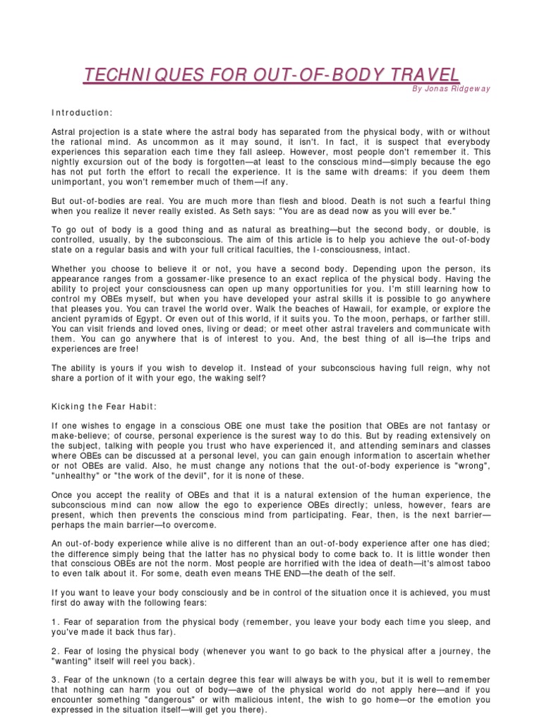 Jonas Ridgeway - The Astral Projection Guidebook | PDF | Astral ...