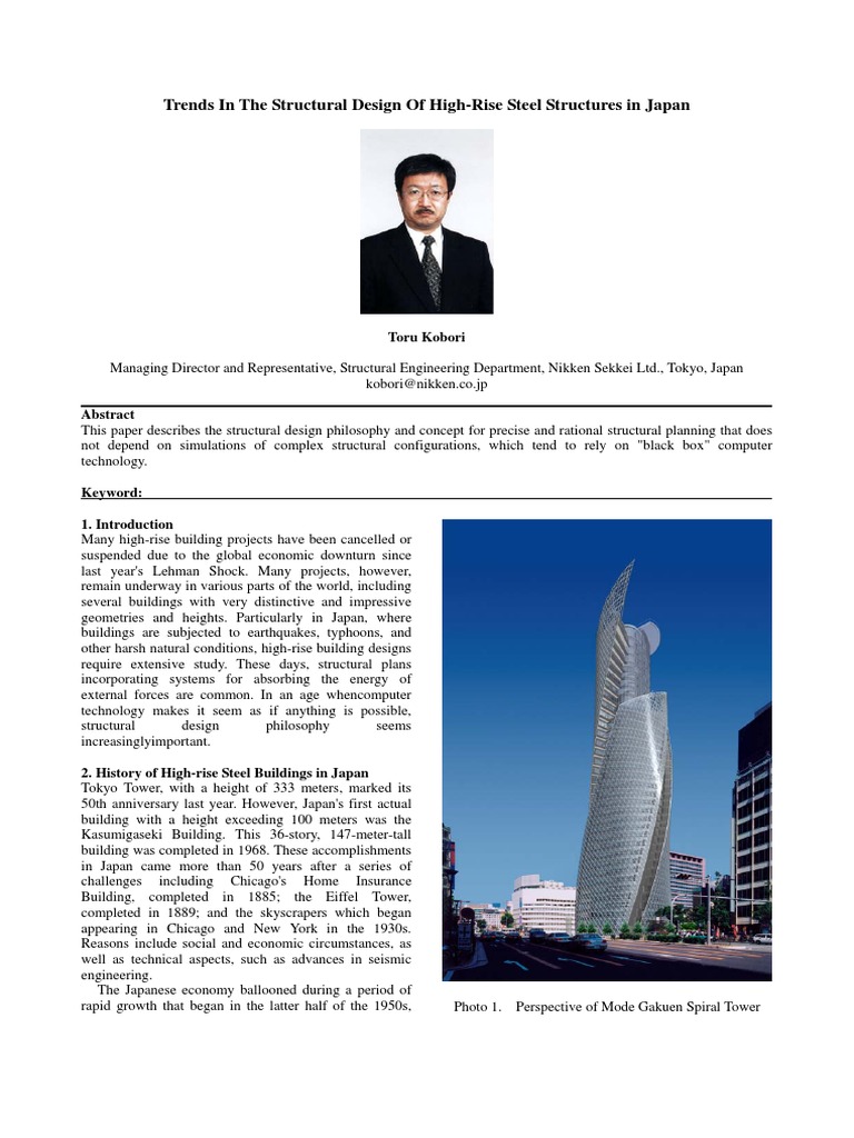 Trends In Structural Design Of Spiral High-Rise Towers In Japan | PDF ...