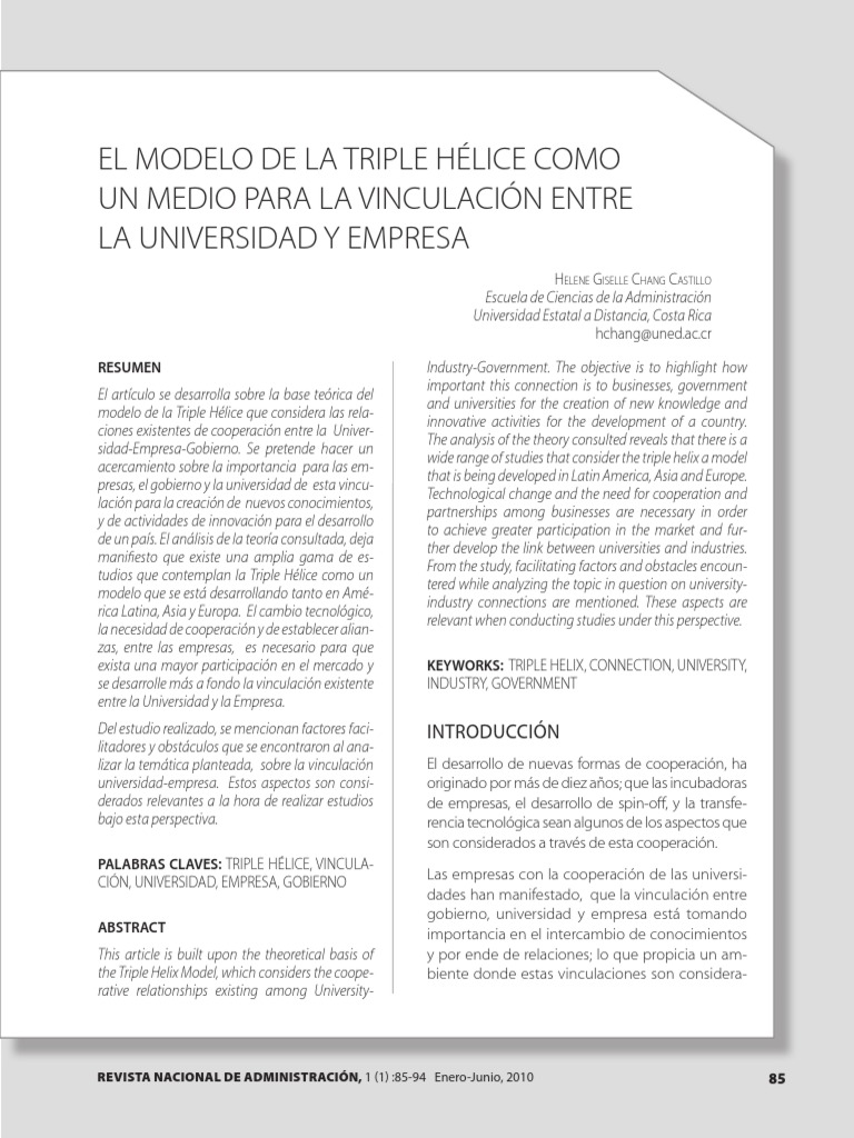 El Modelo de La Triple Helice Como Un Medio para La Vinculacion | PDF ...