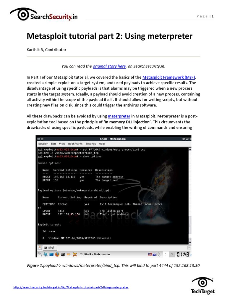 Metasploit Tutorial Part 2 Pdf Exploit Computer Security Computer Network Security
