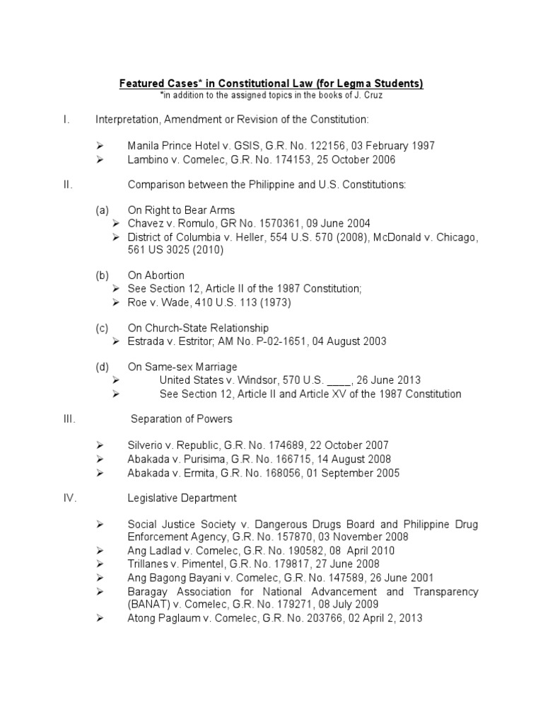 Cases for Constitutional Law 1 | United States Federal Policy | United ...