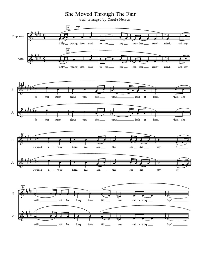 She Moved Through The Fair | PDF | Singing