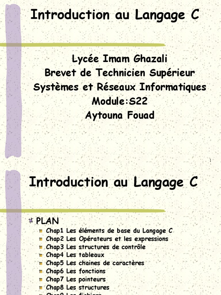 Chap1 Les Elemenst de Base Du Langange C | PDF | C (Langage de programmation) | Compilateur