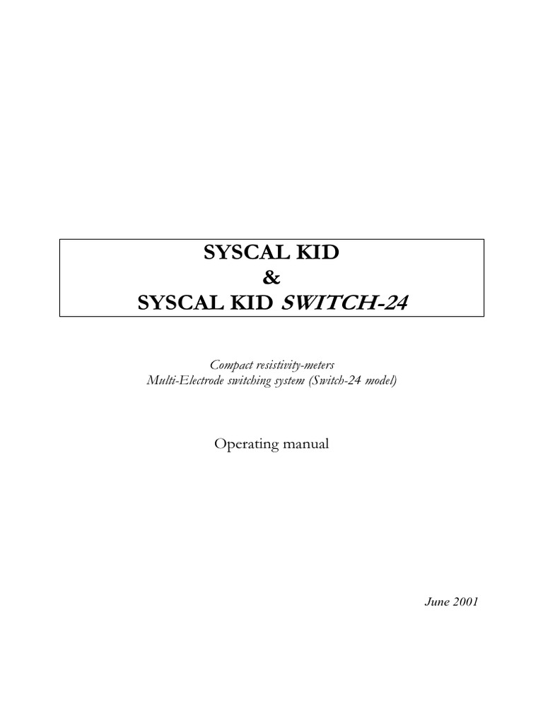 Syscal Kid Manual | Download Free PDF | Battery (Electricity ...