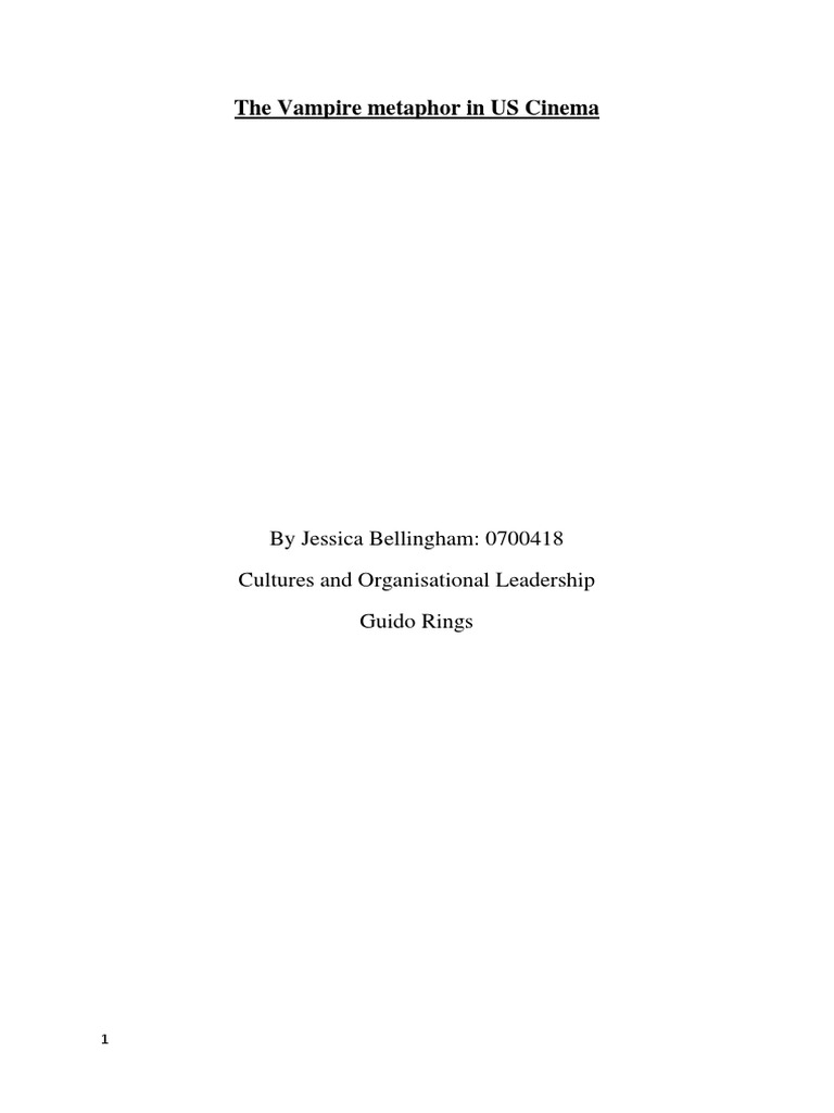 Vampires as Metaphors for Cultural Fears: Analyzing the Changing ...